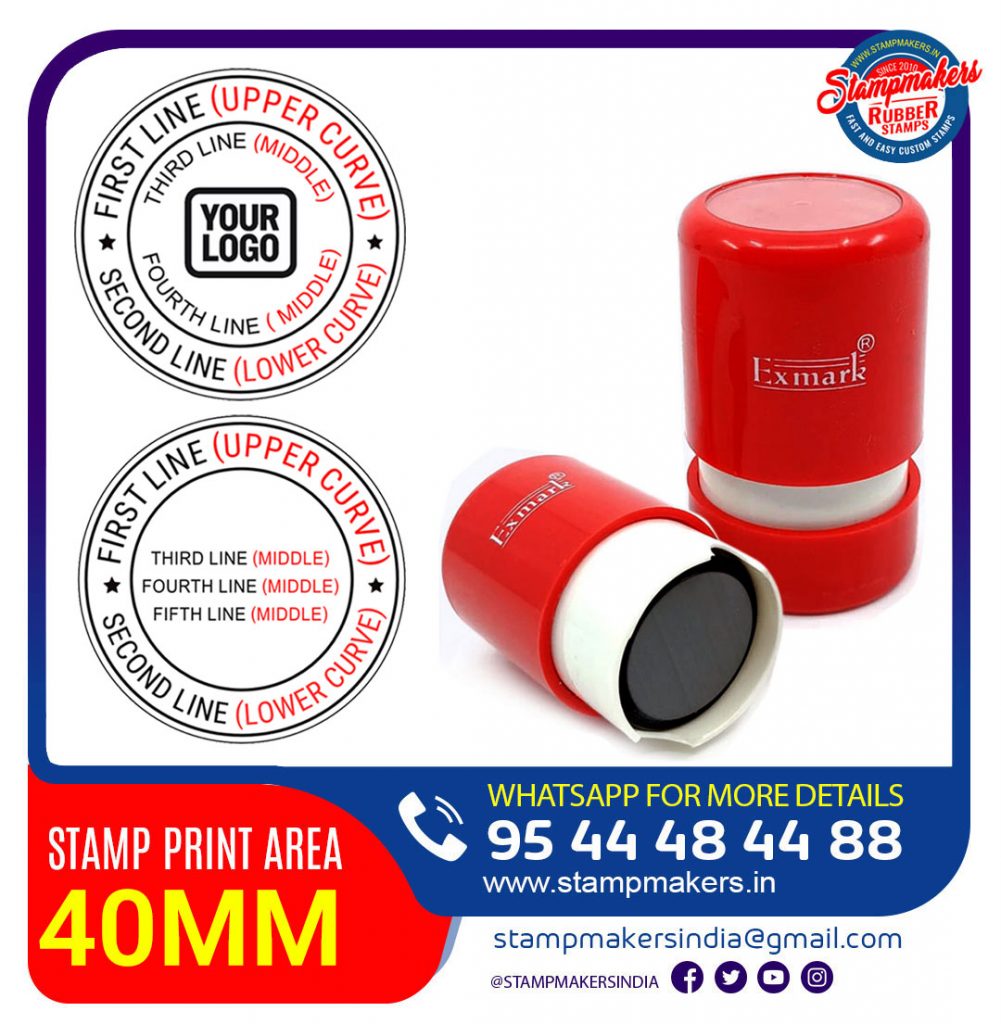 Round Stamp 40x40 mm ( Exmark) :: Online Stamp Makers India, Stamp ...