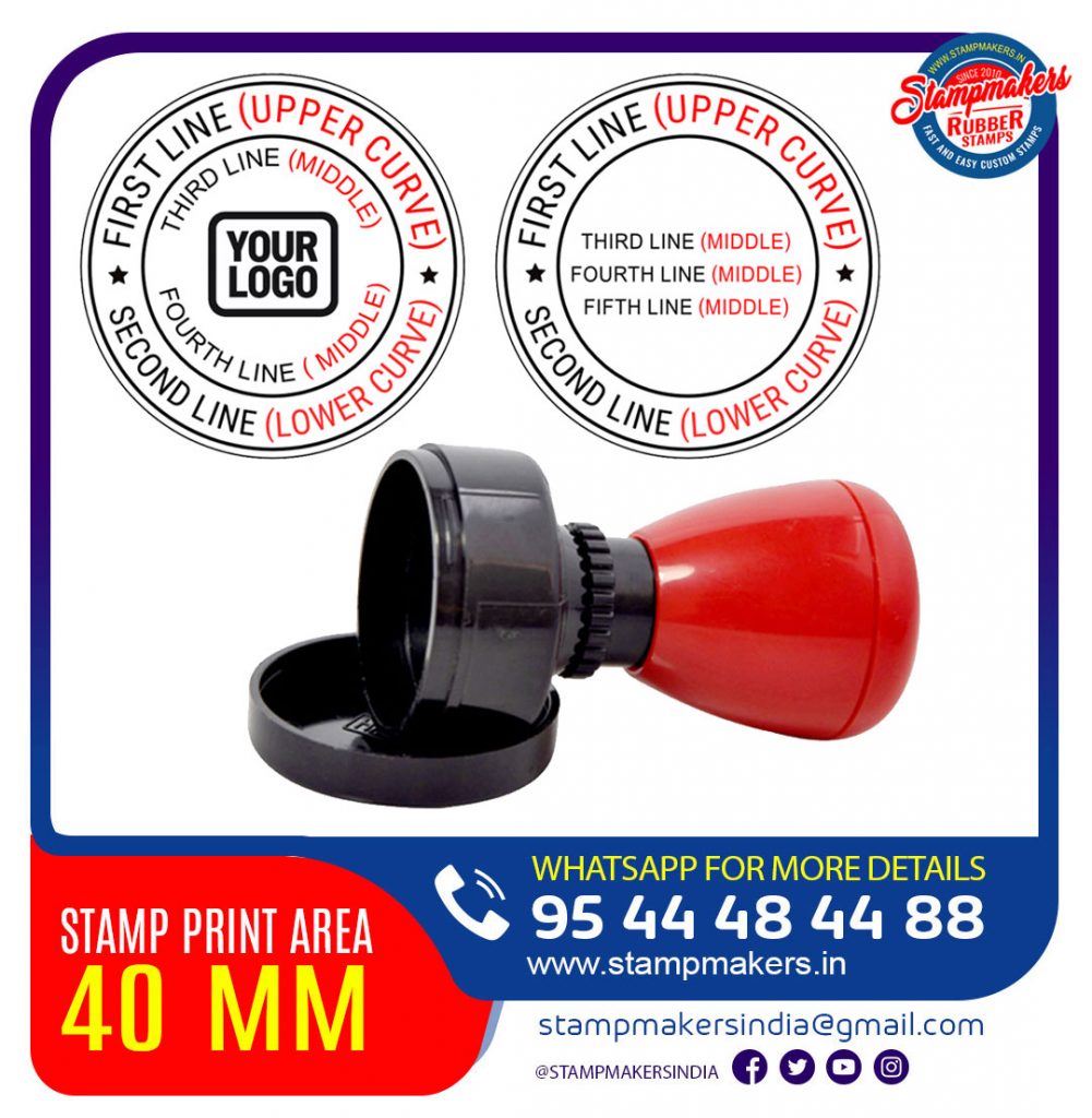 Pre Ink Round stamp, self ink round stamp, Pre Ink stamp, Stamp with ...