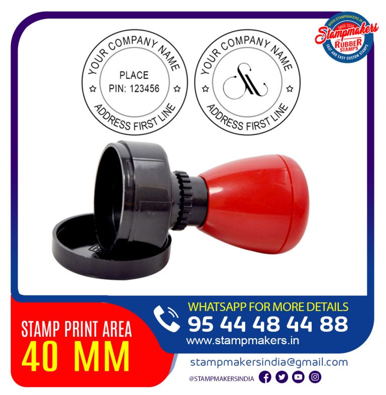 Pre Ink Round stamp, self ink round stamp, Pre Ink stamp, Stamp with ...