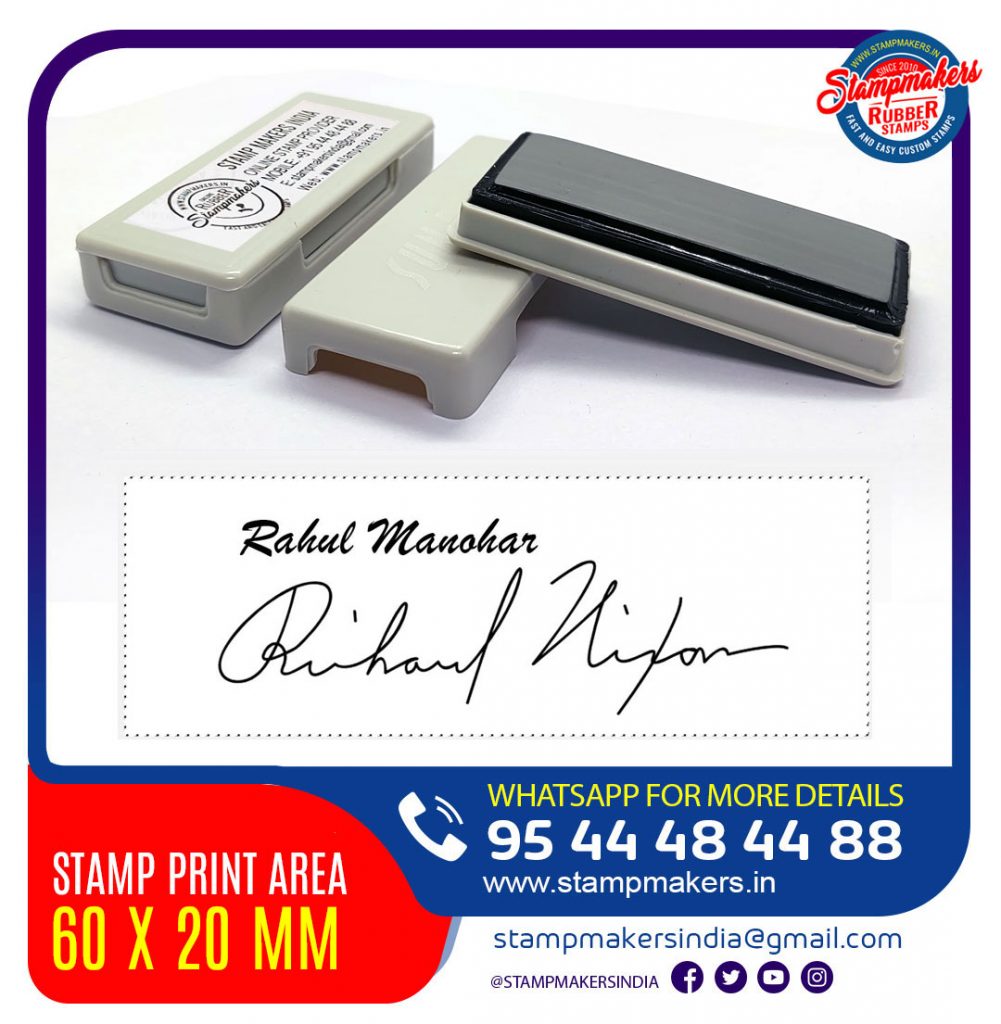 Signature Stamp with Name / Pocket Stamp 60x20 mm :: Online Stamp ...