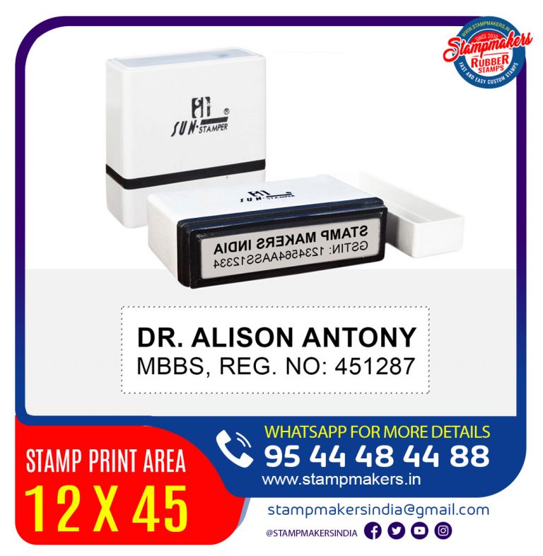 Doctors Stamp 12x45 mm ( Sun Stamp ) :: Online Stamp Makers India ...