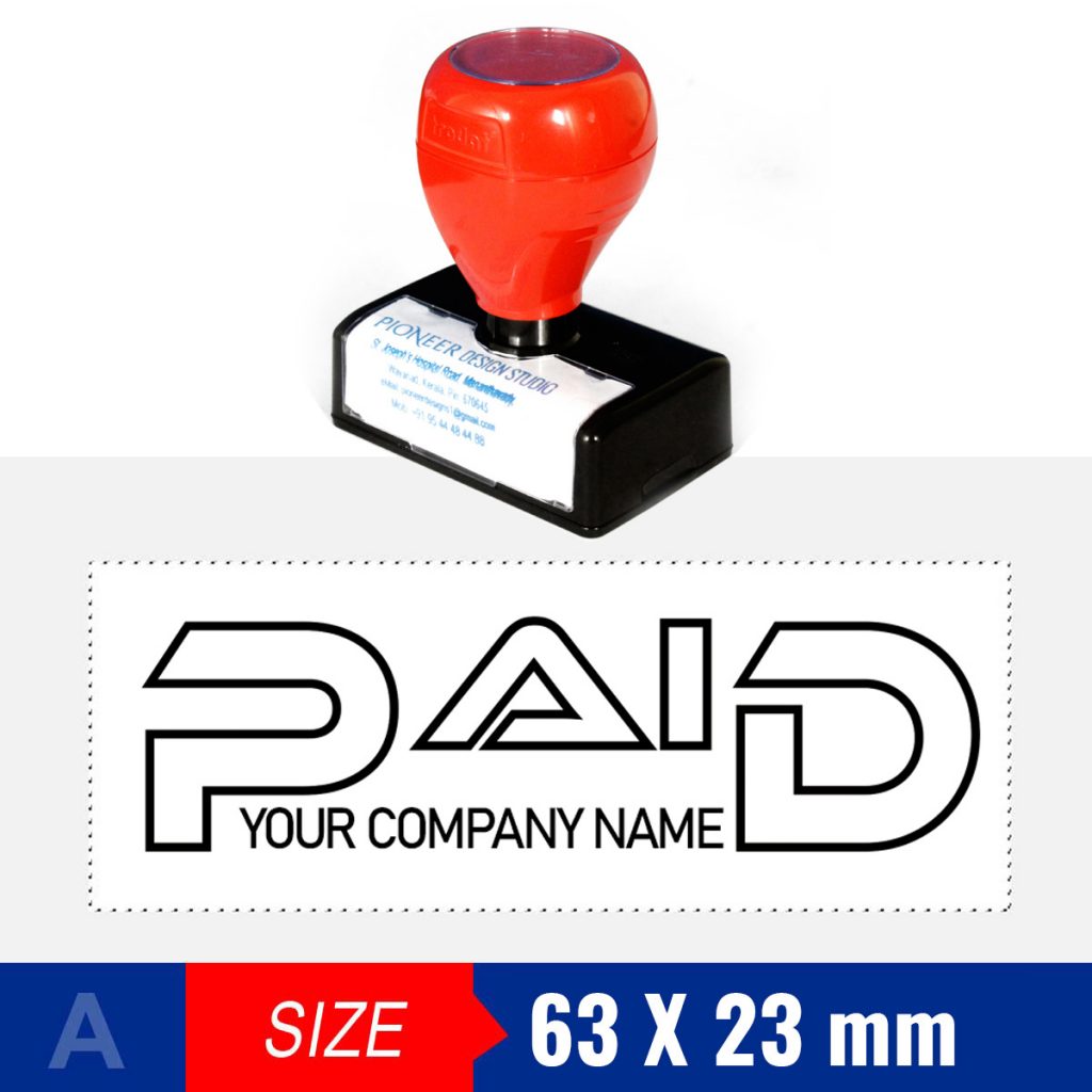 Paid Stamp with company name : Customised pre-ink Paid Stamp, pre ink ...