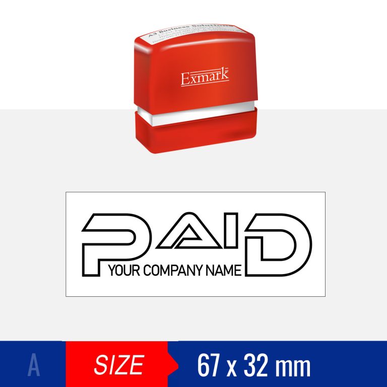 PAID Round stamp with company name 40mm, Paid Round stamp, Paid Stamp