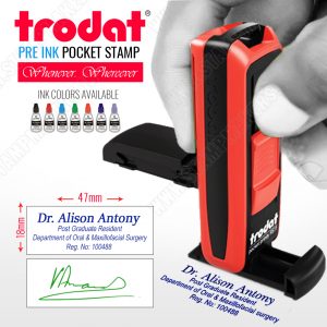 Trodat Printy 9512, Trodat Pocket Stamp, Todat Pocket Seal, Pre Inked ...