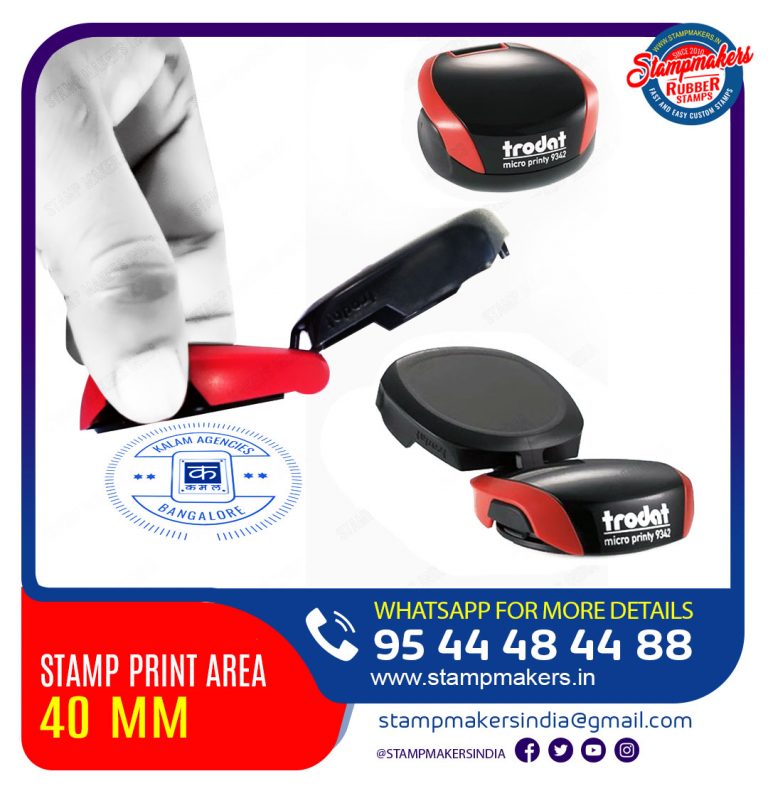 Round Pocket Stamp, Trodat Printy 9342, Customised Round Pocket Stamp ...