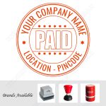 PAID Round stamp with company name 40mm, Paid Round stamp, Paid Stamp