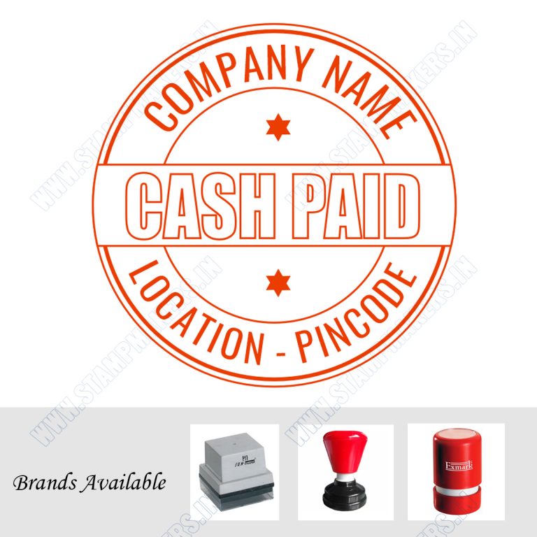 Paid Stamp with company name : Customised pre-ink Paid Stamp, pre ink ...