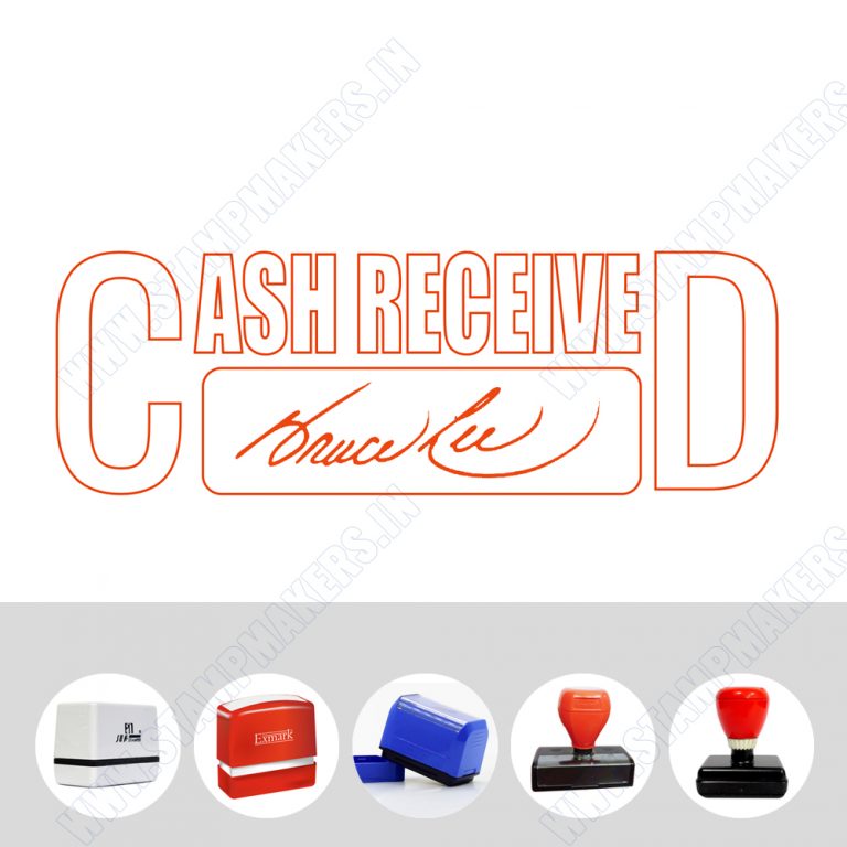 Cash Received with Signature Stamp, Cash Received with sign,
