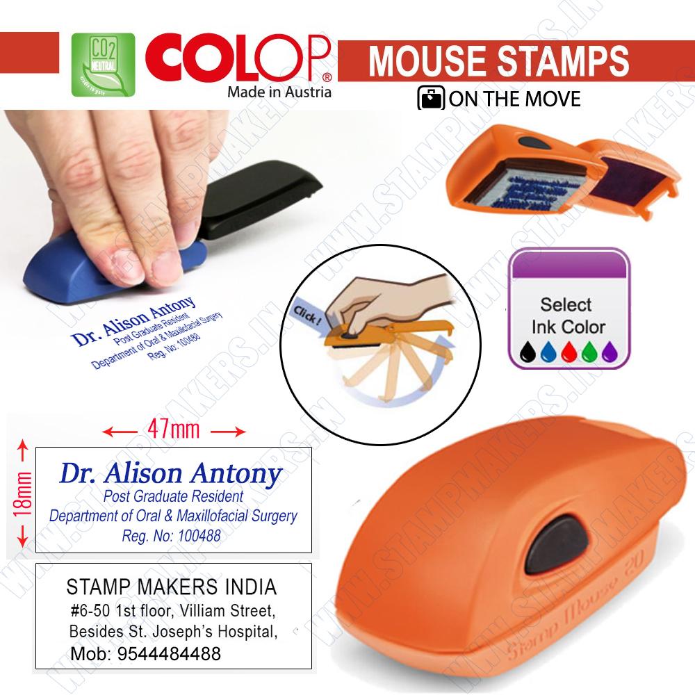 Mouse Stamp | Pocket Stamp For Doctors | Pocket Seal | Doctors Stamp
