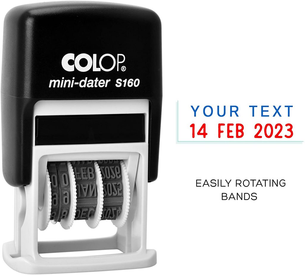 Dater with single line text, automatic dater with custom text