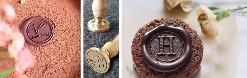 30 mm Wax Seal Stamp With Wooden Handle, Brass Monogram, chocolate or ...